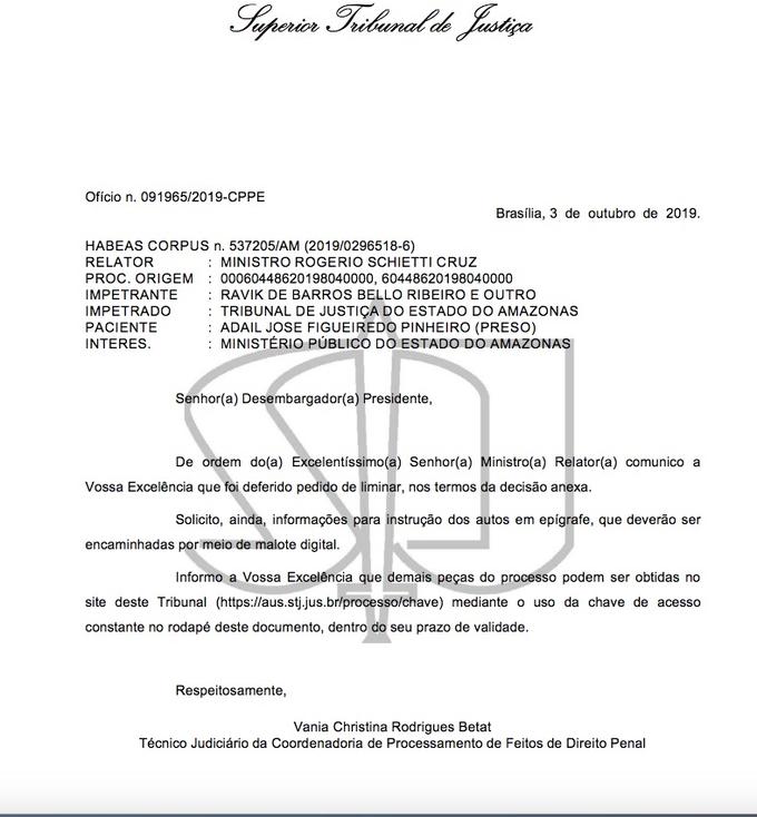 STJ concede liberdade a Adail Filho, prefeito de Coari STJ concede liberdade a Adail Filho, prefeito de Coari