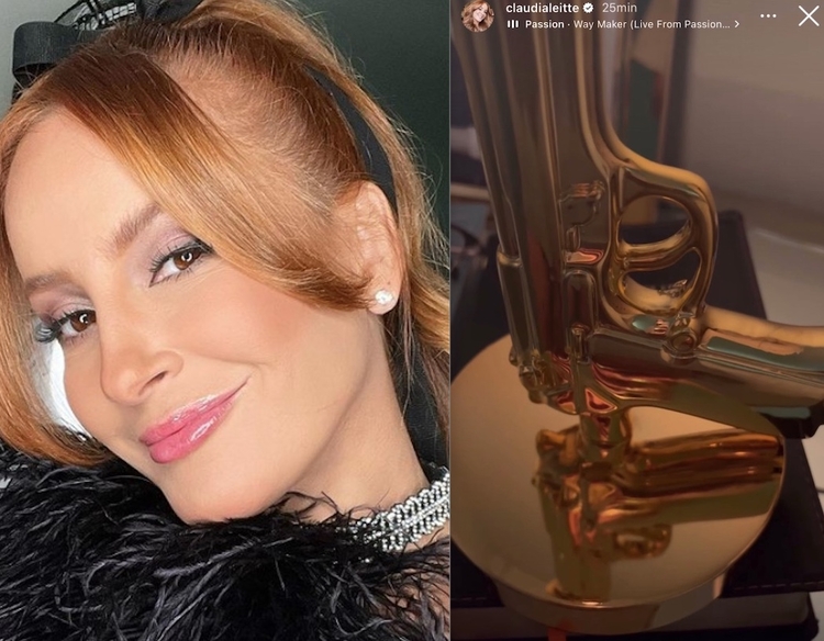 Claudia Leitte exibe abajur em formato de arma em cima de Bíblia e gera ...