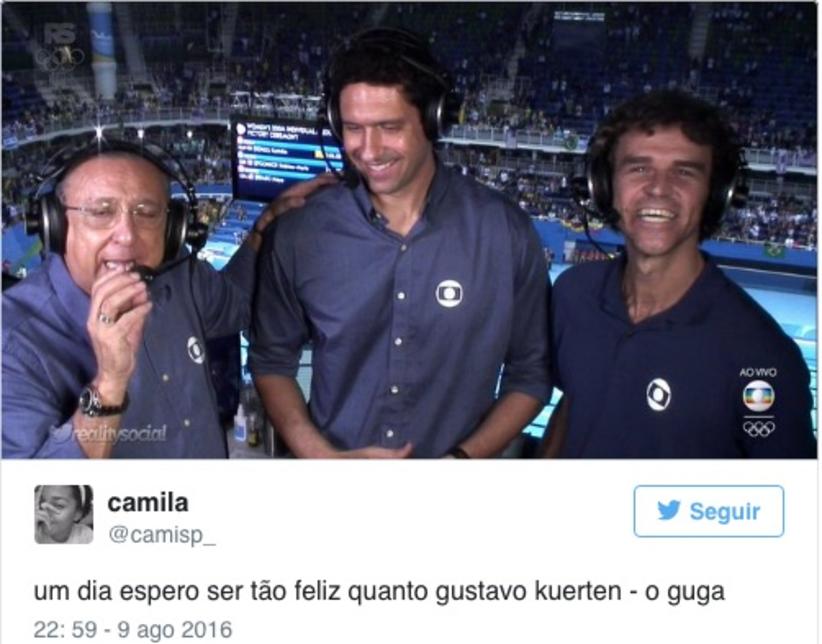 Guga é destaque durante transmissão da Globo e vira meme